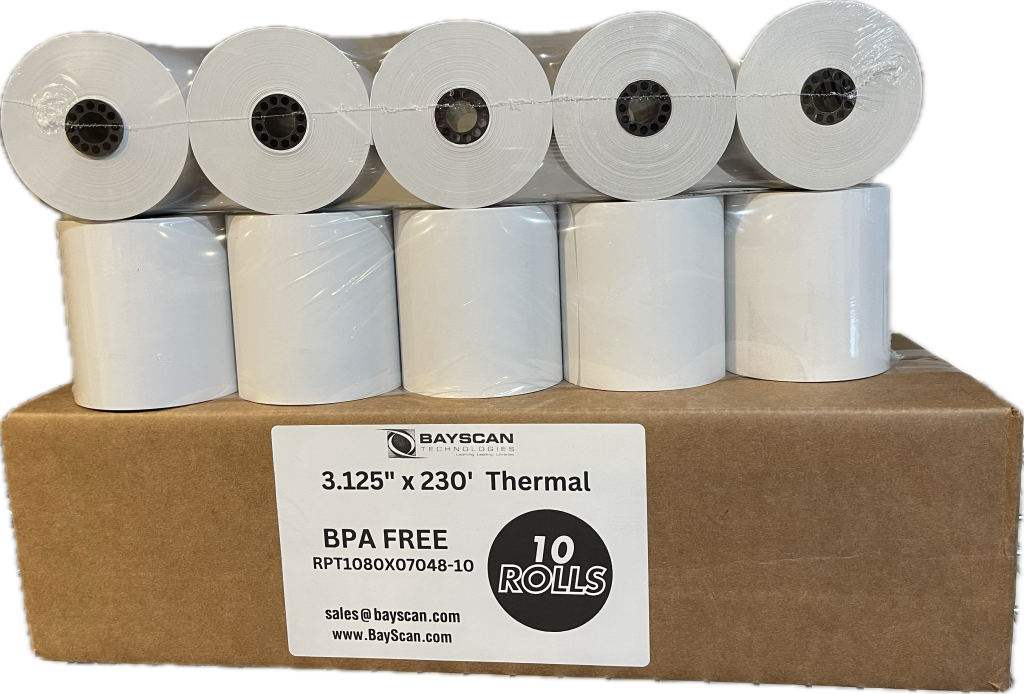 10 Pack 3.125 x 230 Thermal BPA Free Receipt Paper – BayScan Technologies
